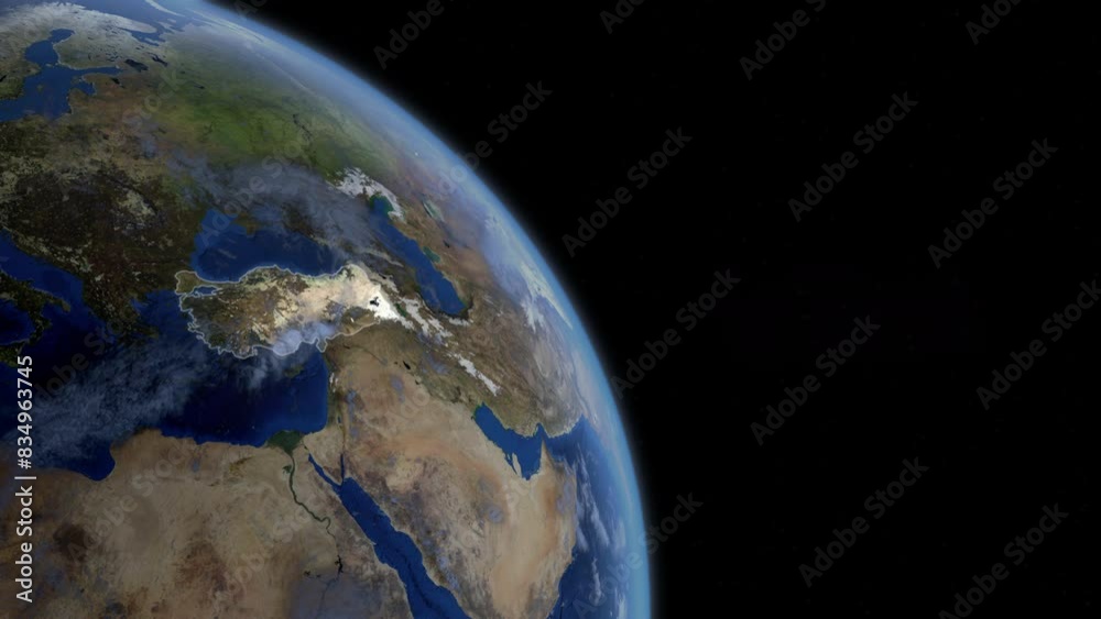 Fly Zoom into Turkey, Istanbul, through space to see the country map ...