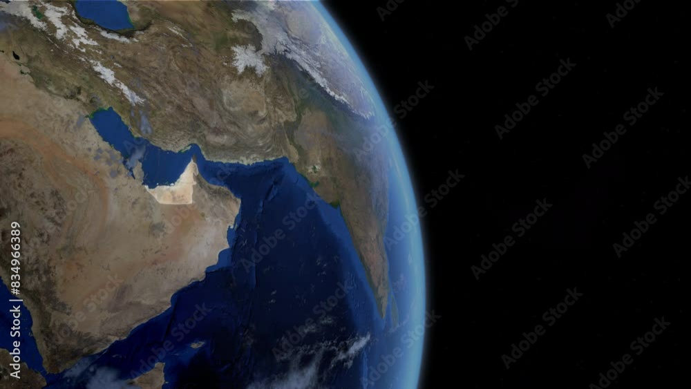 Fly Zoom into UAE, United Arab Emirates, Abu Dhabi, Dubai, Middle East ...