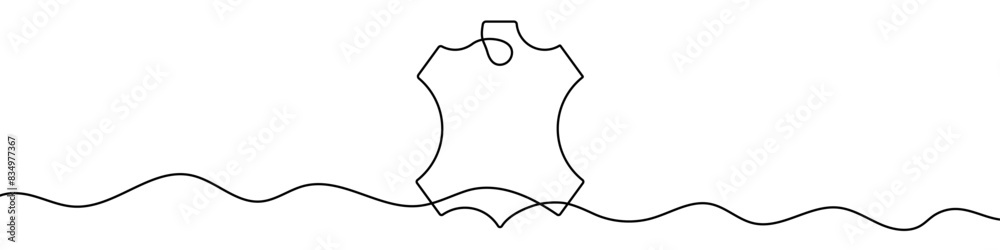 Continuous editable drawing of leather icon. One line drawing ...