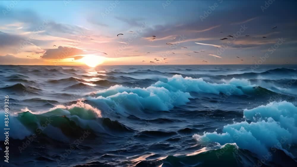 Illustration of sustainable ocean power through moving tidal energy ...