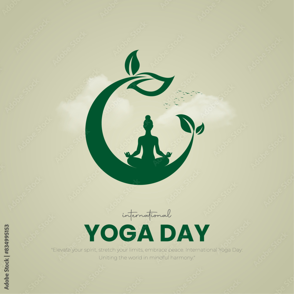 International Yoga Day Post and Greeting Card Design. Modern and ...