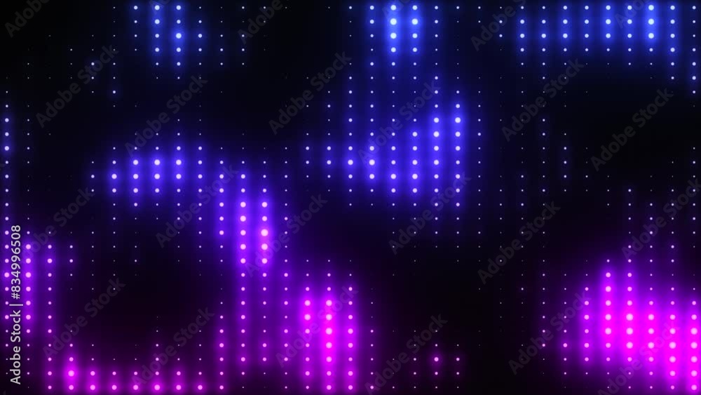 Bright gradient disco background animation. Flicker wall lights of blue ...