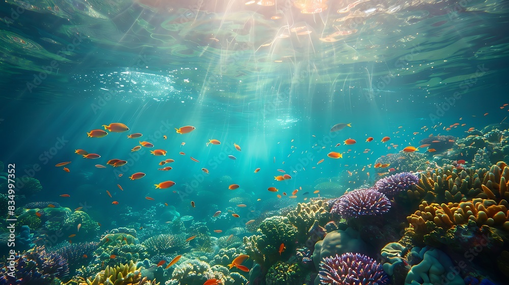 Illustrate the impact of ocean acidification on marine life, promoting ...