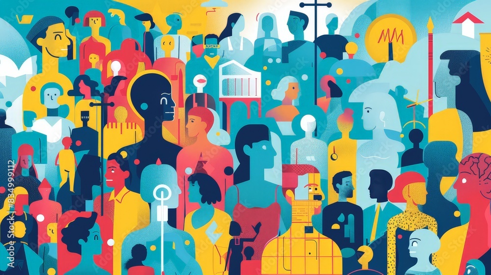 Design a visual guide to understanding human rights. Cover fundamental ...