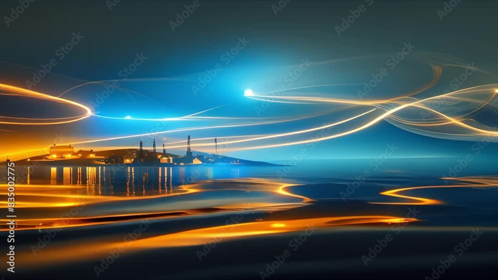 Illustration showing sustainable ocean power generation using tidal ...