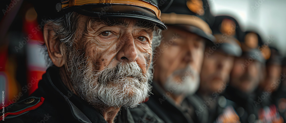 group of veterans proudly wearing their uniforms and medals surrounded ...