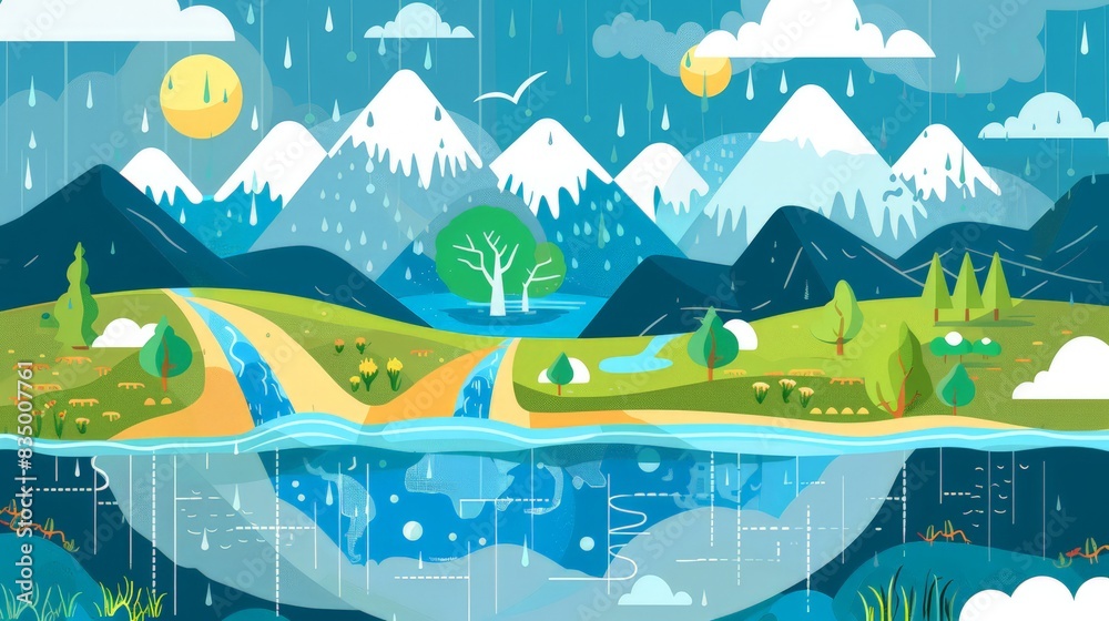 Develop a visual representation of the water cycle. Explain processes ...