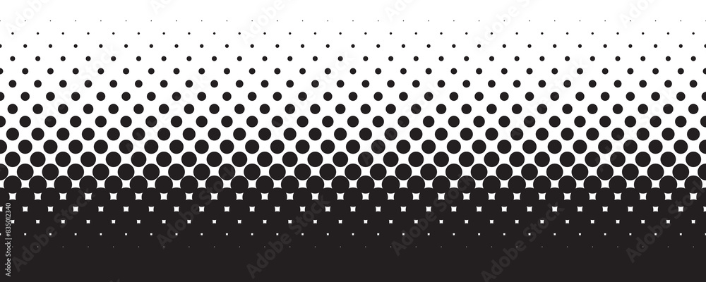 Vector black halftone gradient. Comics effect. Isolated on white ...