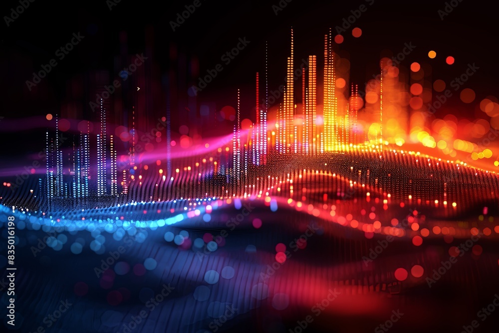 Signal Strength Symphony: A series of colorful bars, reminiscent of a ...