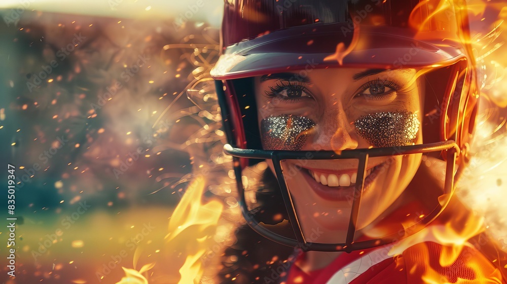 Olympic Paris 2024 sport Focus a beauty softball player softball ...