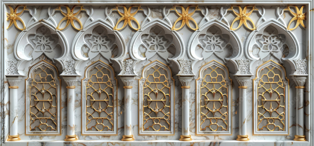 Windows pattern Arabic. An intricately designed Islamic wall with ...