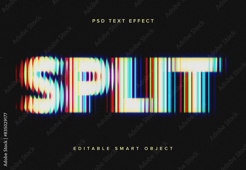 Glass Glitch Text Effect Mockup Stock Template | Adobe Stock