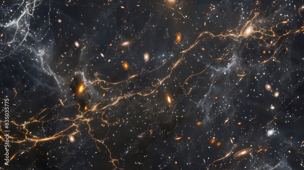 The elusive presence of dark matter in the universe, depicted as a vast ...
