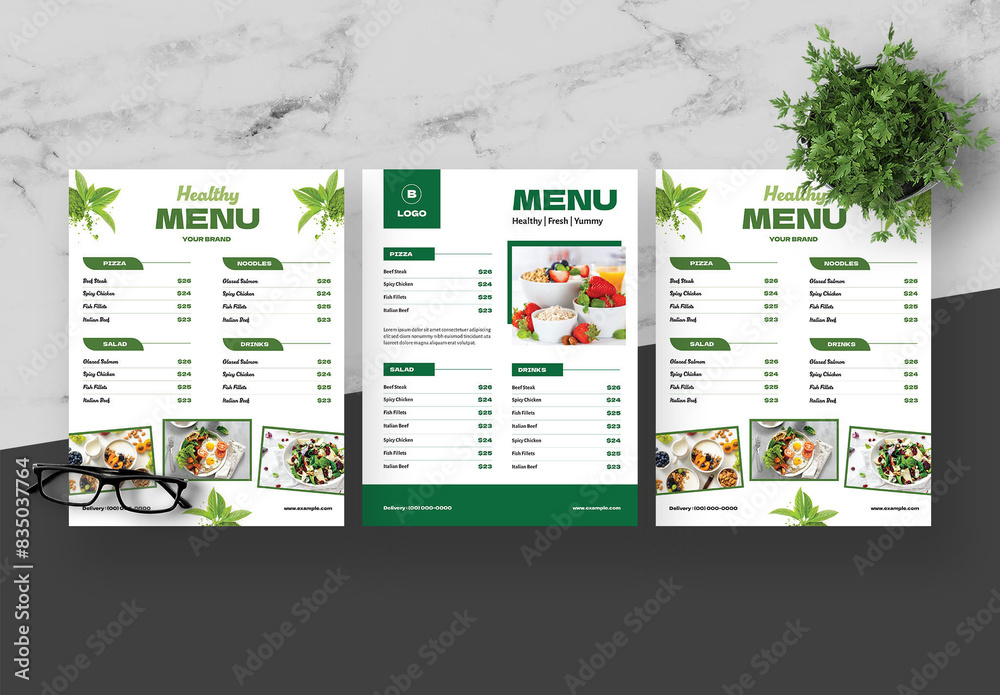 Green Menu Vegetable Stock Template | Adobe Stock