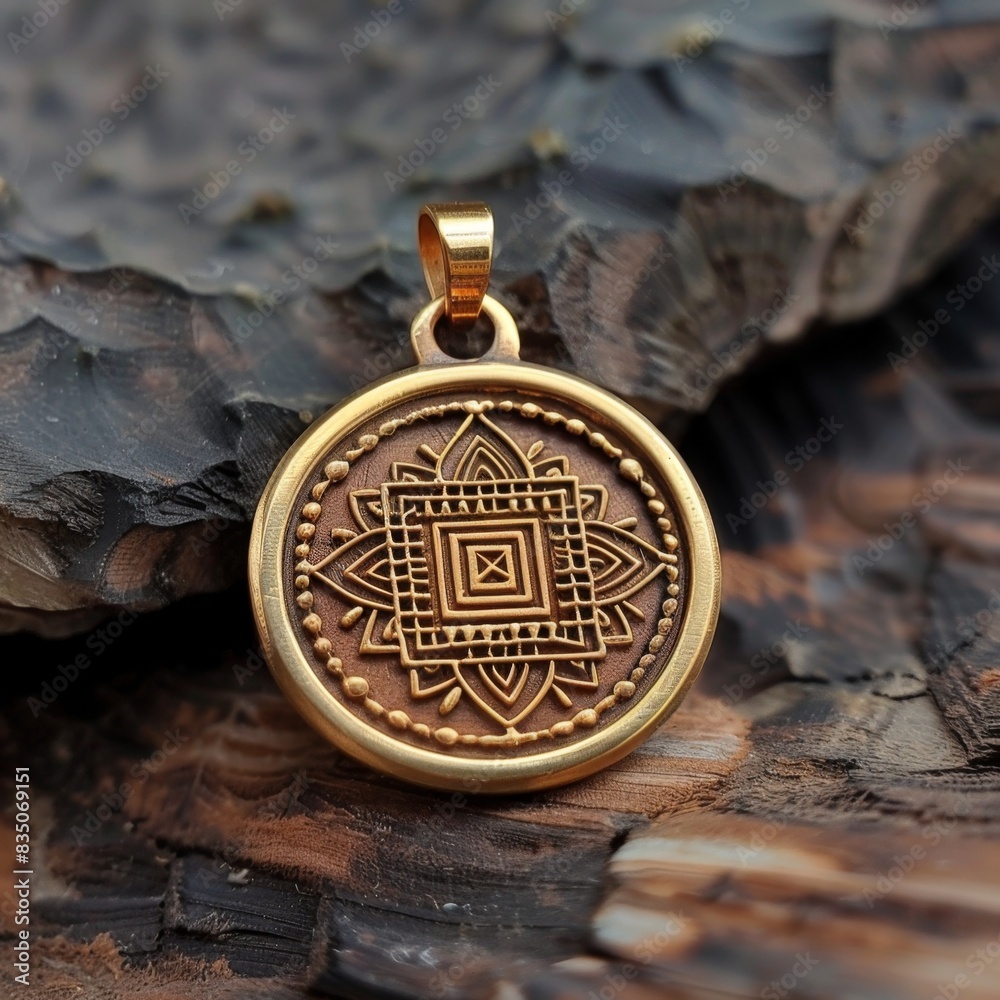 One Shri Yantra pendant, gift, faith, good luck, mascot, sacred ...