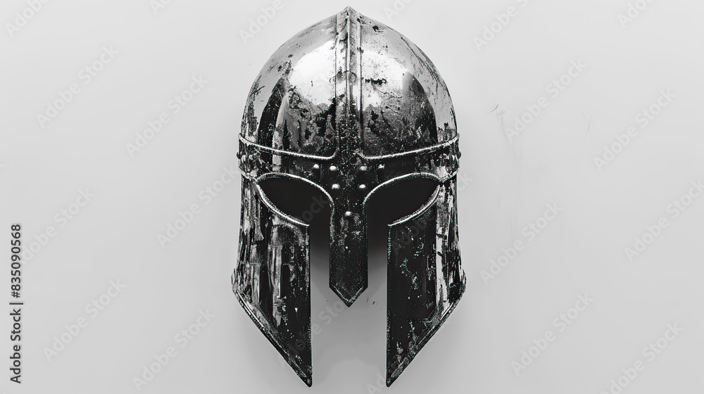 Mamluk warrior helmet illustration, modern graphic design, isolated ...