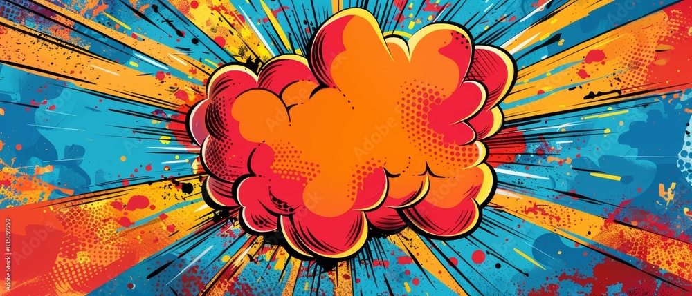 Vibrant comic book explosion background with colorful bursts and ...