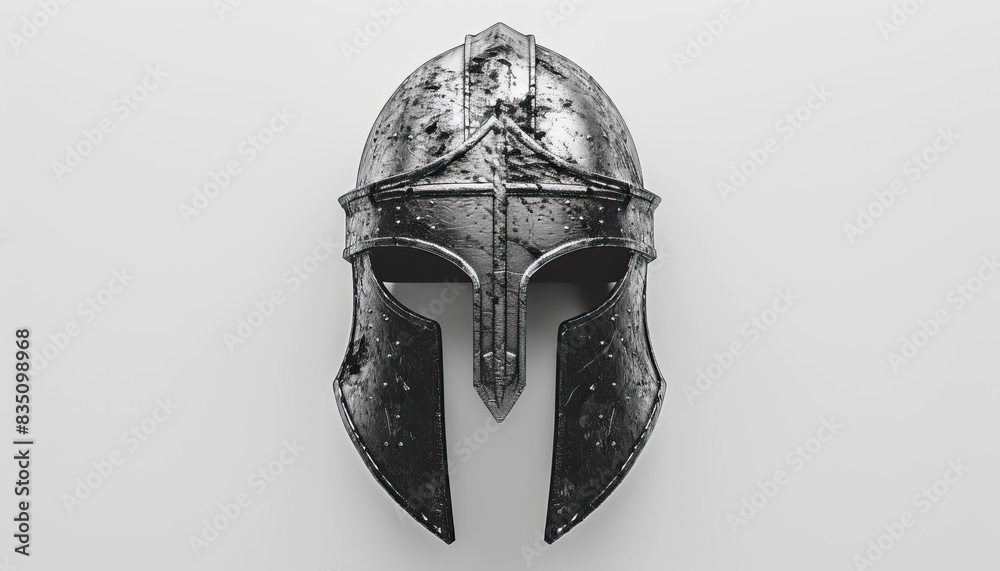 Saxon warrior helmet illustration, modern graphic design, isolated ...