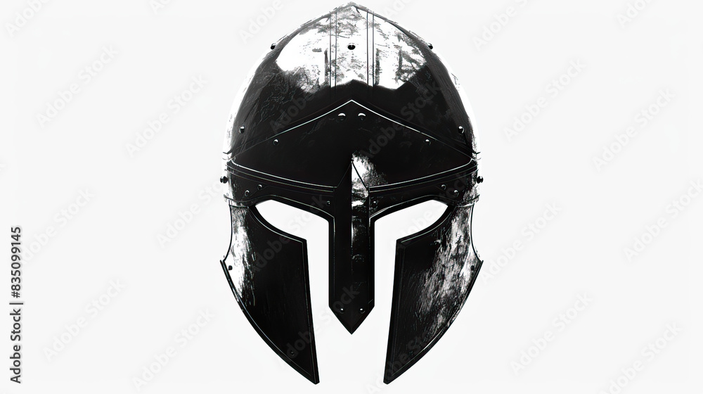 Saxon warrior helmet illustration, modern graphic design, isolated ...