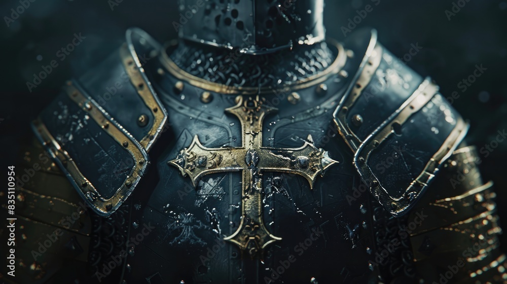 The Holy Knight: Armor of Christ. Medieval armor with ornate ...