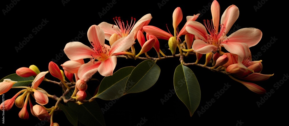 Flower of the Cerbera manghas plant, also known as sea mango, is shown ...