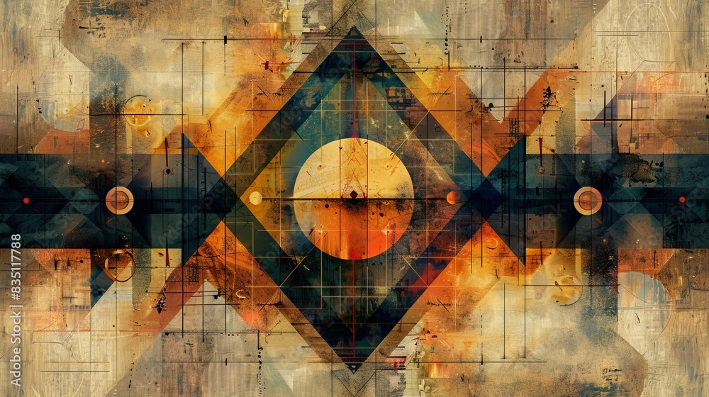 An artistic interpretation of esoteric symbols and geometric shapes ...