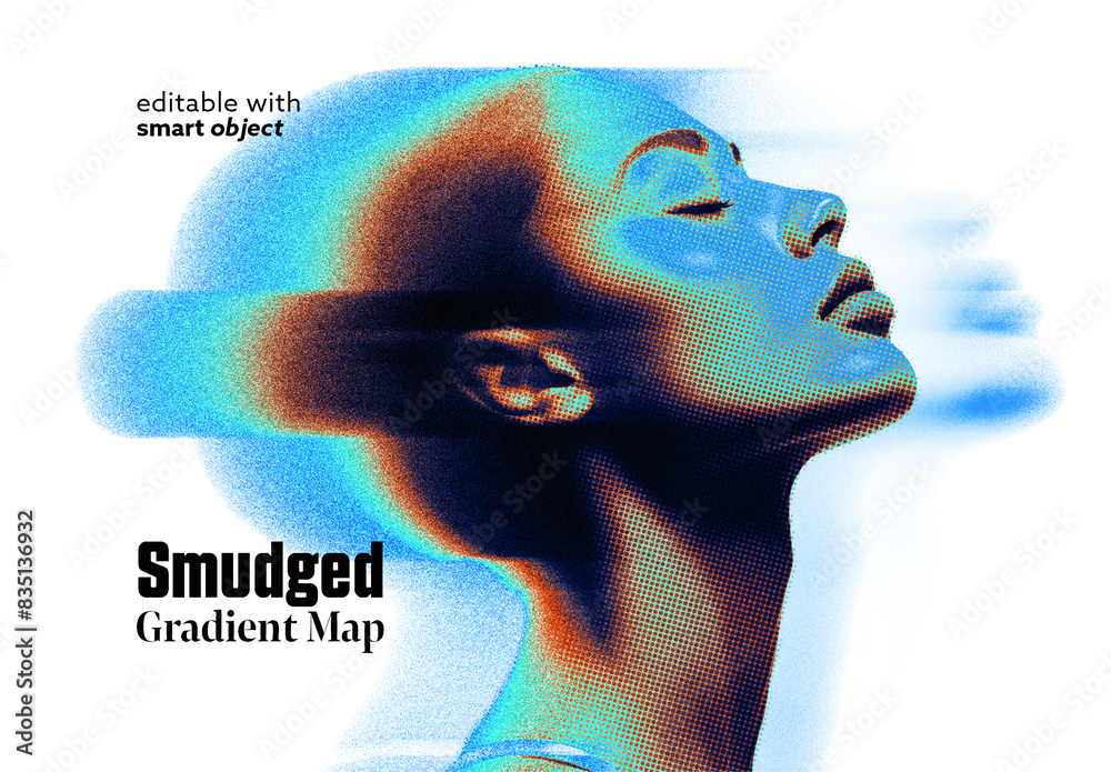 Smudged Gradient Map Effect Stock Template | Adobe Stock Smudged Gradient Map Effect Stock Template | Adobe Stock