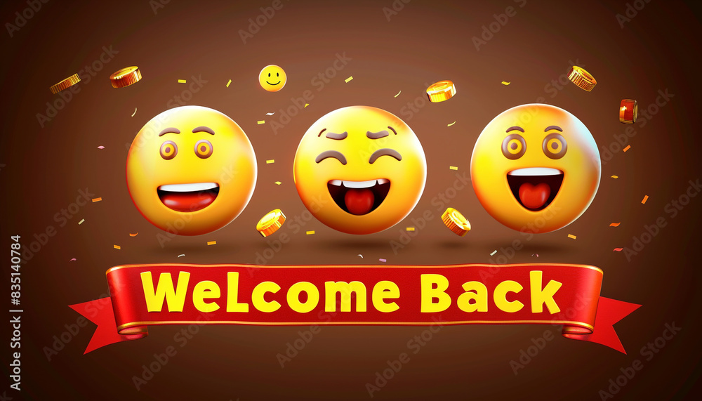 A deep mocha brown background with a 3D luxury yellow emoji showing ...