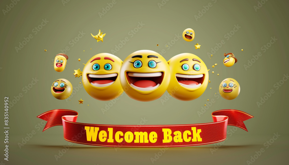 A gentle olive green background frames a 3D luxury yellow emoji with ...