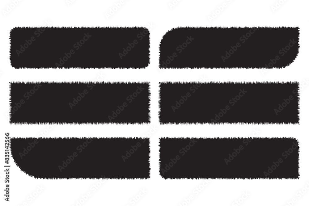 Collection of torn paper pieces. Black square frames with Irregular ...