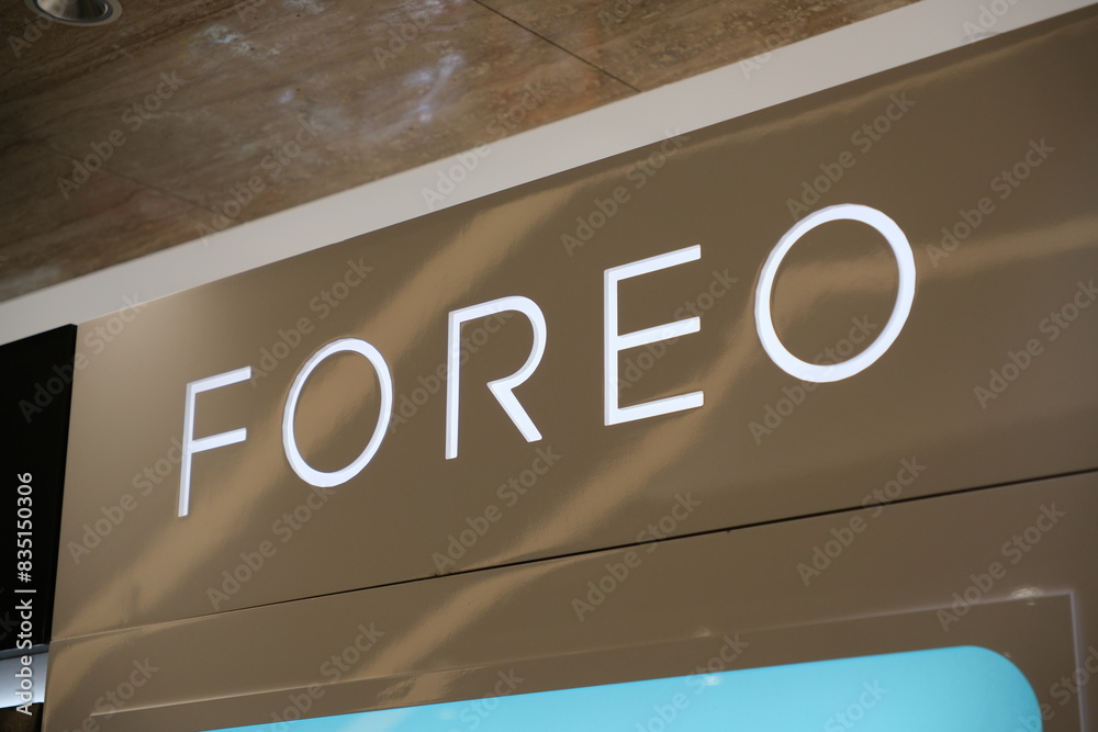 Jeju, South Korea-May 24th 2024: FOREO company store brand logo sign ...