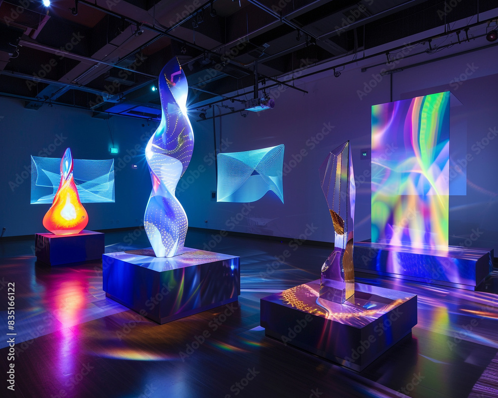 Stylish Avant Art Gallery setup presenting contemporary projection ...