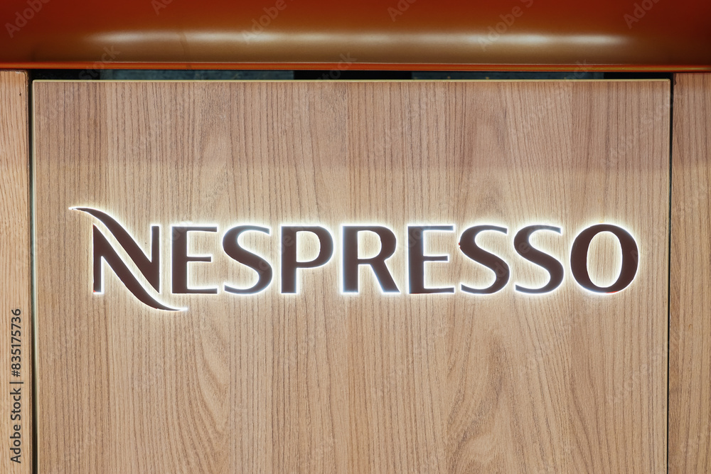Bucharest, Romania - 20 May 2024: Nespresso. The logo sign of Nespresso ...