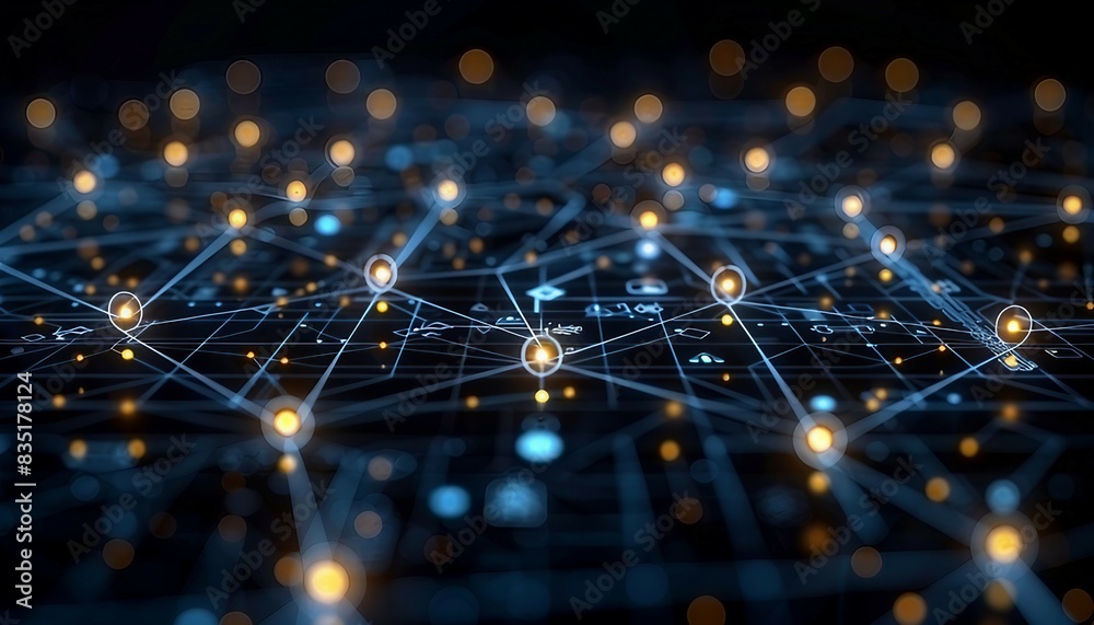 CRM Hub of Connectivity, central hub with interconnected lines ...