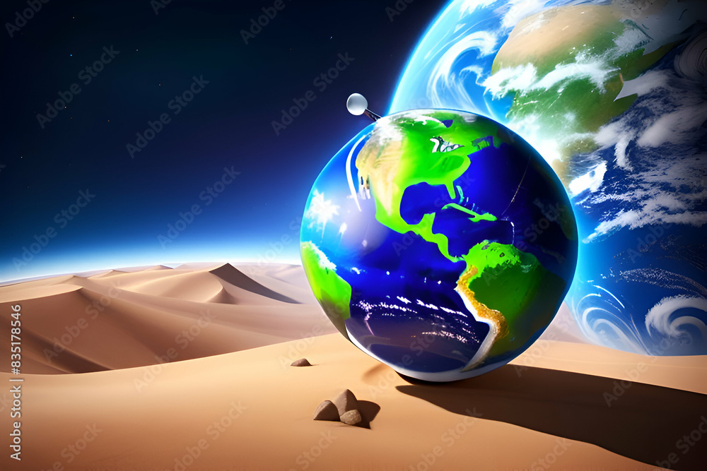 Foto de Planet earth in 3d paper cut style. World globe in space. Eco ...