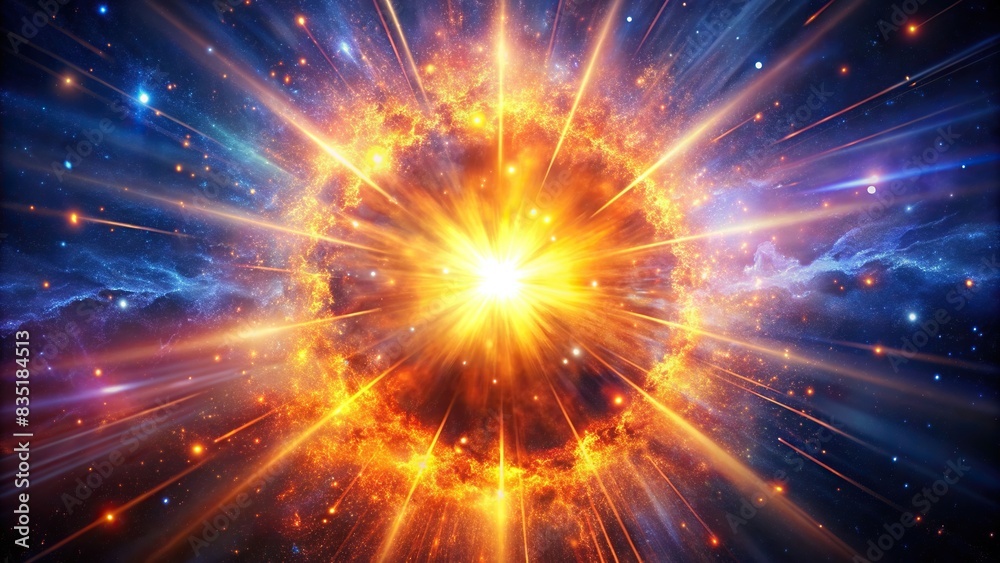 Beautiful anime style space supernova explosion background with fire ...