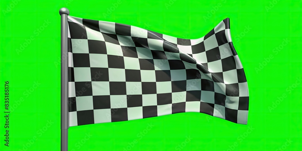 animated checker flag transition on green screen, checker flag ...