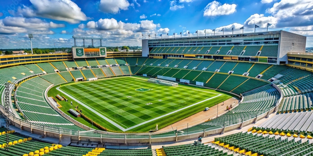 Empty Lambeau Field on a summer day , Lambeau Field, Green Bay ...