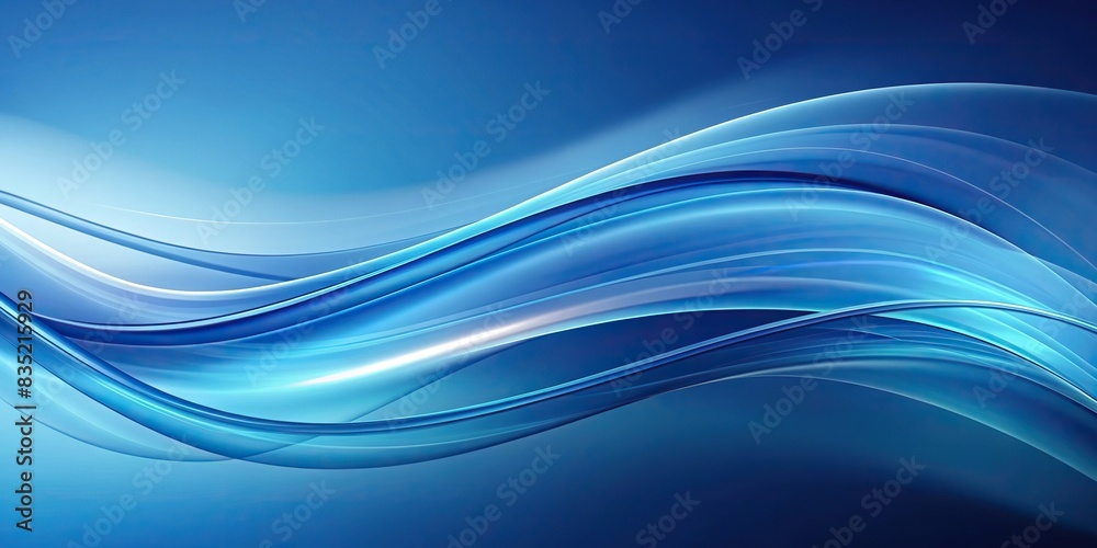 Abstract blue curve background with smooth waves and elegant design ...