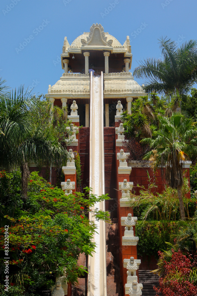 Extreme waterslide in Siam Park, the largest waterpark in Europe ...