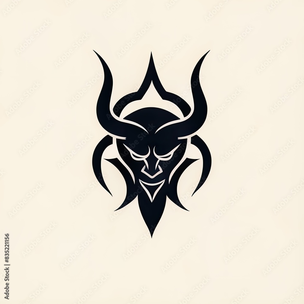 devils logo vector ilustration. satanic icon. symbol 666. horned angel ...