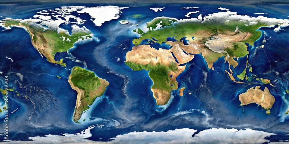 Detailed earth view physical map overlay on satellite image reveals ...