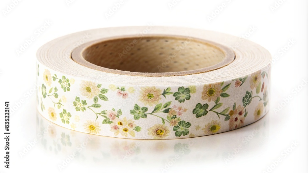 High quality isolated roll of white sticker paper tape washi tape on a ...
