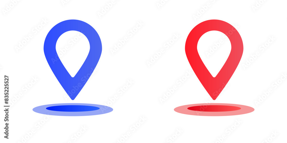 Set of map marker icons isolated on a white background - Illustration ...