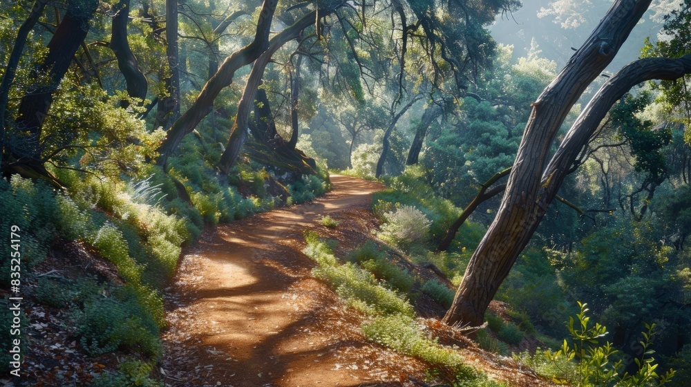 Lush Forest Path: Capture the serenity of a lush forest path with ...