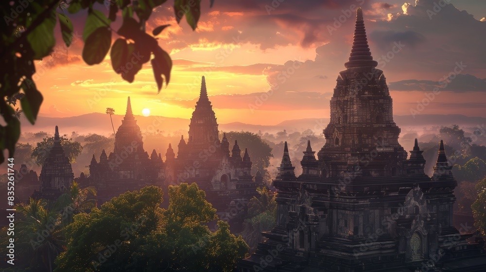 Sunset view of Prambanan Temple, one of the largest Hindu temples in ...