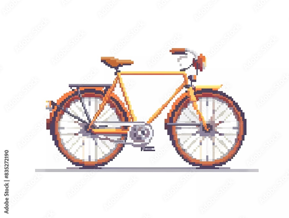 8-bit pixel bike, pixel art vector illustration. isolated on white ...