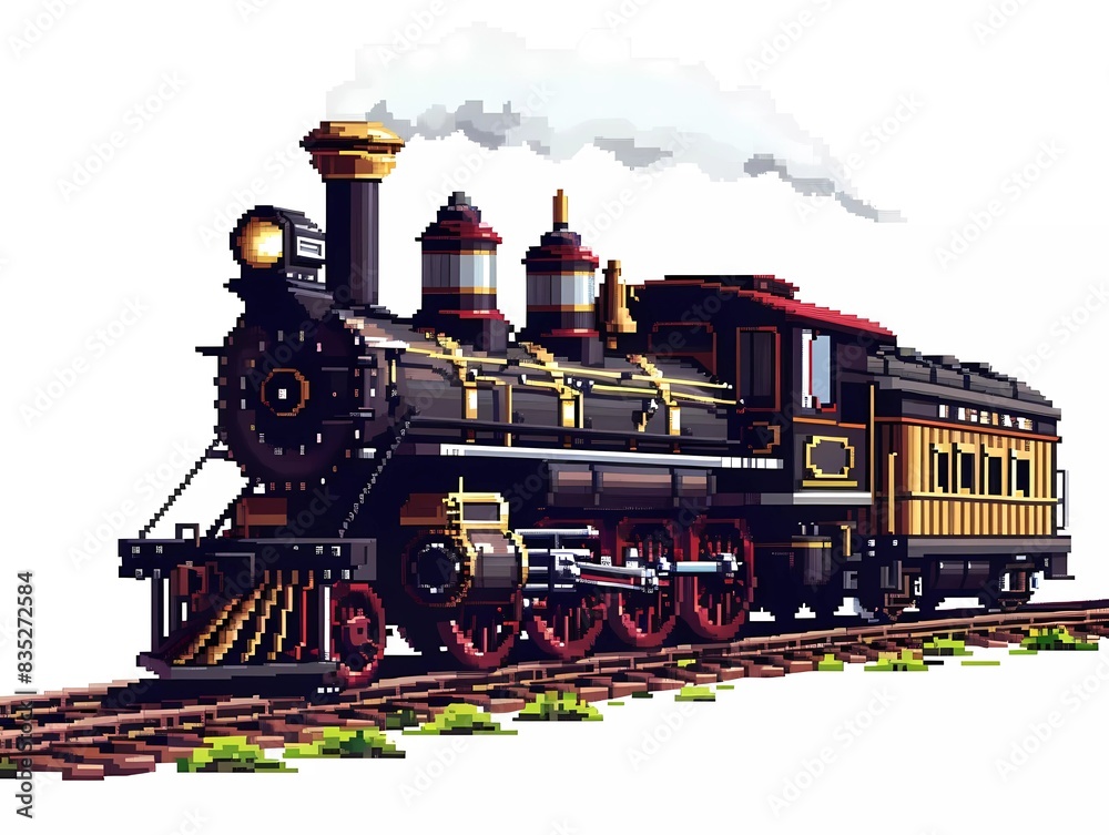 8-bit pixel train, pixel art vector illustration. isolated on white ...