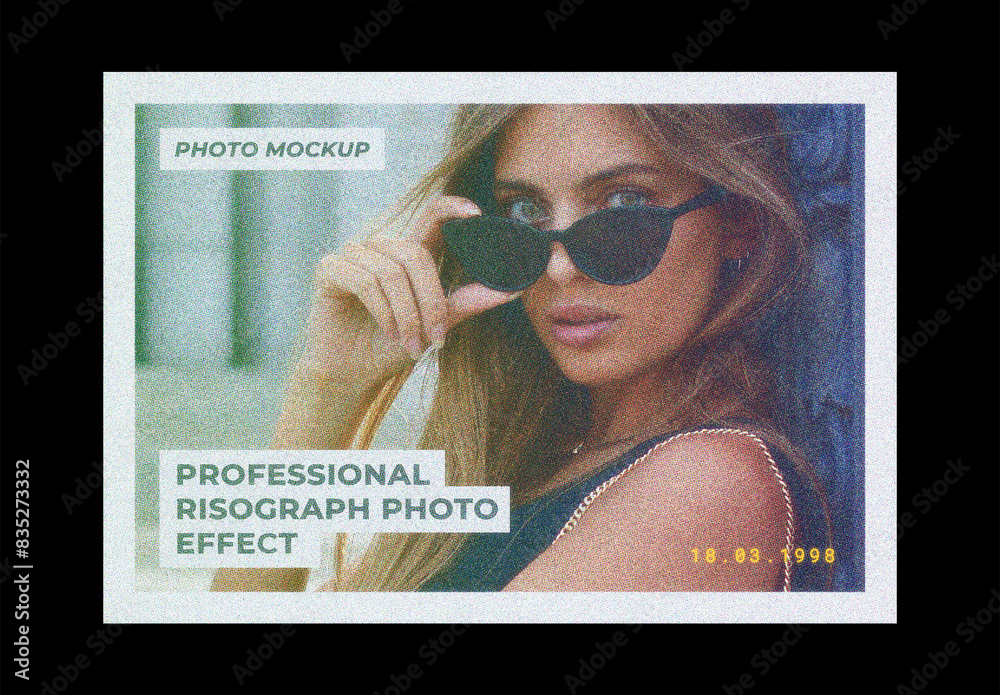 Risograph Film Vintage Frame Old Retro Photo Effect Paper Texture ...