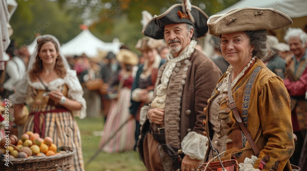 Historical Reenactment: Illustrate a detailed historical reenactment ...